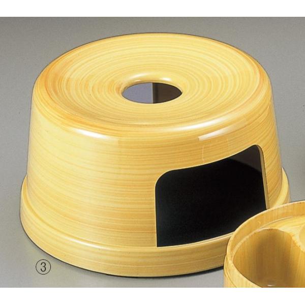 【代引不可】DX丸風呂椅子 白木塗 滑り止め付き　5-1278-3