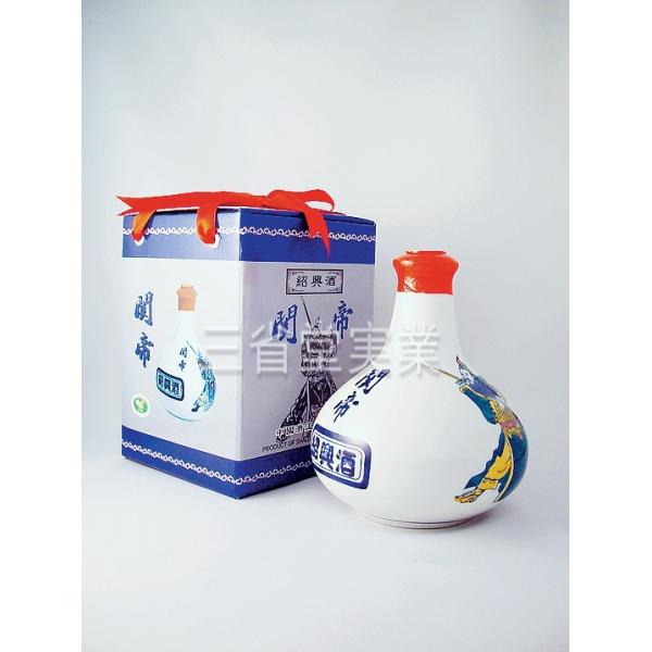 送料無料（本州限定）・代引不可 関帝白磁陳年10年紹興酒 壺 17度　500ml×12本