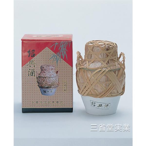 送料無料（本州限定）・代引不可 特選竹編紹興酒 壺 17度　1L×6本