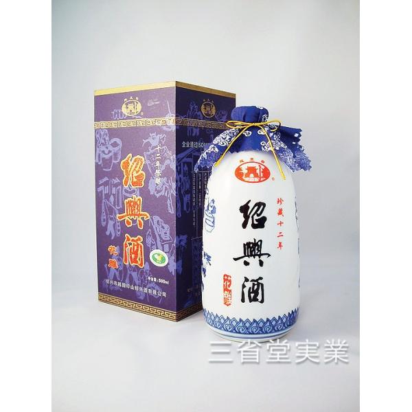 送料無料（本州限定）・代引不可 越王台陳年12年花彫酒 白磁 16度　500ml×12本
