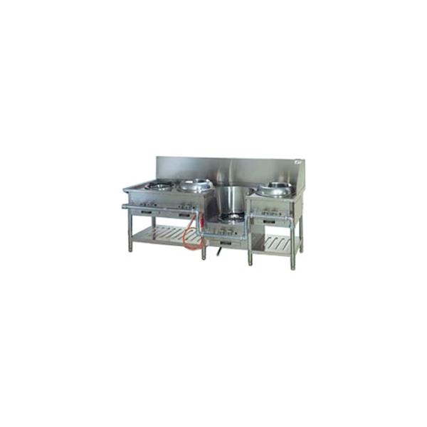 【受注生産品・送料無料・代引不可】タニコー中華レンジ　TGCR-A20ZILI-U　４口（炒め*2・餃子1・スープ1） W2000*D750*H750(mm)