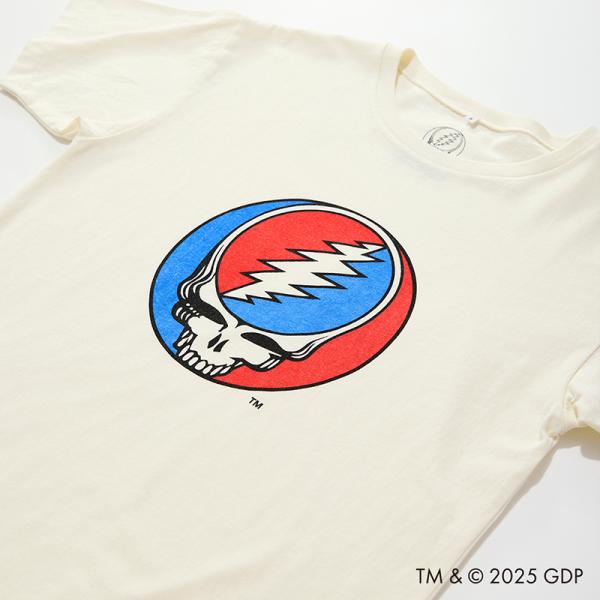 Wrangler x GRATEFUL DEAD WORN OUT TEE LOGO綿100%でざっくりとした着心地のTシャツに、GRATEFULDEADの代表的なアイコンであるスティール・ユア・フェイススカルをプリントした限定デザイン。■...