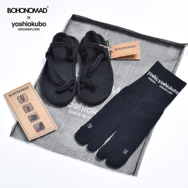 「yoshiokubo」の「TABI SOCKS（足袋ソックス）」と「メッシュバッグ」を合わせたコラボセット。親指で分かれるソックスが、サンダルのトング部分にフィットし、さりげなく足元のおしゃれを楽しむことができます。ソックスには肉厚なコッ...