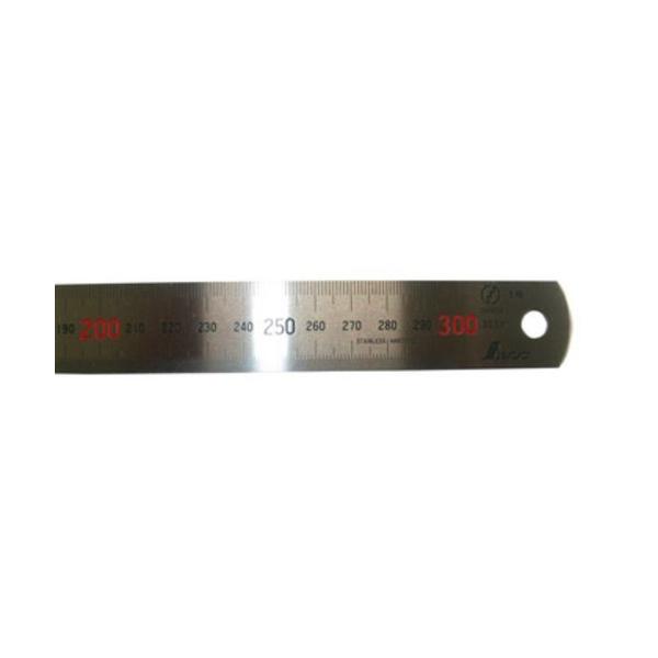 30cm JIS 赤数字入・ 30cm 14028・・Size:30cmPatternName:単品・目盛 ●上段:1mmピッチ ●下段:0.5mmピッチ・長さの許容差:+-0.15mm・裏面インチ換算表付・赤文字入れ・JIS1級
