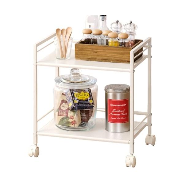 2段アイボリー/2段/GC-P46IV・Color:アイボリーStyle:2段・パッケージ個数:1・本体サイズ（約）：幅43×奥行29.5×高さ47cm／本体重量（約）：1.9kg・本体:スチール(紛体塗装)／棚板はパンチング（多孔）加工が...