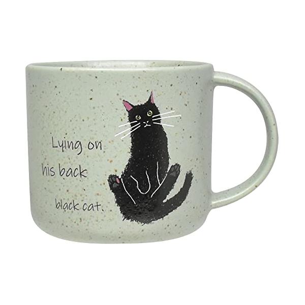 マグカップ・クロ  40921・サイズ(約):幅11×径8.3×高さ7.6cm、容量300ml・本体重量(約):225g・素材・材質:陶磁器・生産国:日本・家庭用食洗機:使用可、家庭用電子レンジ:使用可