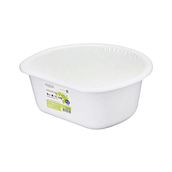 D型 Sサイズホワイト/-/K-1647 WH・Color:ホワイトStyle:D型 Sサイズ・パッケージ個数:1・サイズ:幅33×奥行30×高さ13.5cm、重量:336g、材質:ポリプロピレン、生産国:日本・少人数向け小さめの洗い桶。・...