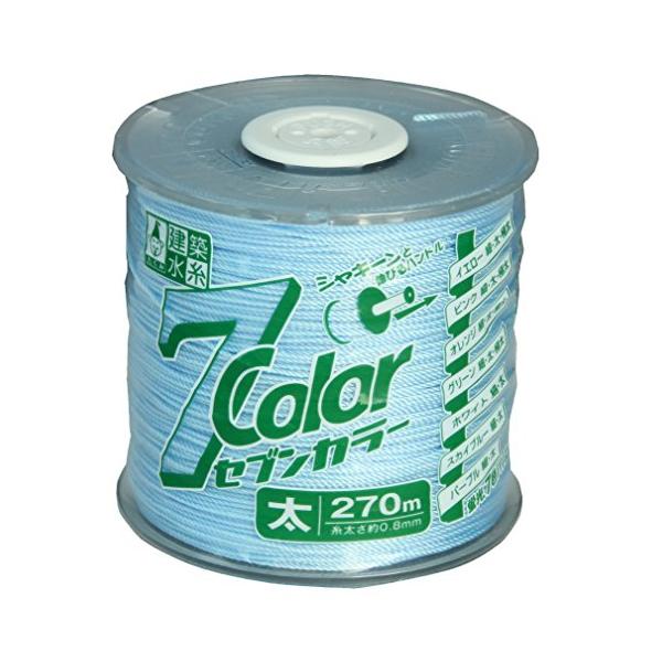 耐久性・スカイブルー 太 270M 4816 270M・・Size:太 270MColor:スカイブルー・用途:建築工事での丁張用糸、水平を示す為の糸・色:スカイブルー・太さ:太サイズ・長さ:270m・リール仕様・特徴:伸縮ハンドル付耐衝撃...