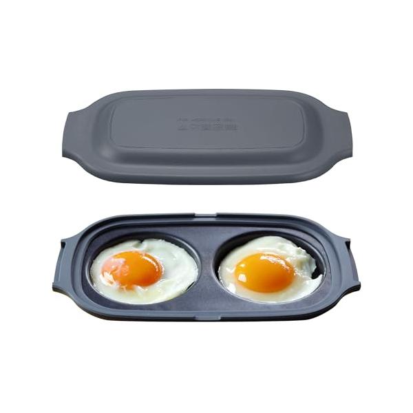 目玉焼きグレージュ/-/4573306871484・Style:目玉焼き・パッケージ個数:1・電子レンジで目玉焼きが簡単に作れる「copan(コパン) レンジグリル 目玉焼き」毎日の料理が楽しくなる便利なレシピ付き・焼き面が2か所あるので忙...