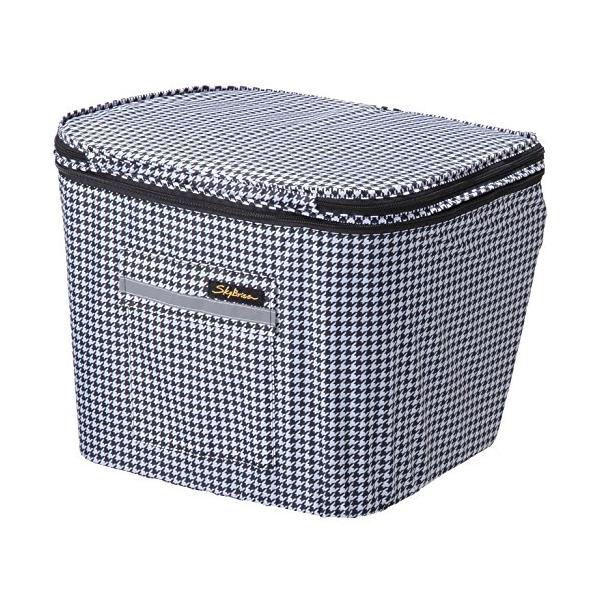 ・  KW-259F/CH・●素材：ポリエステル100％（PUコーティング） ●重量：140g ●サイズ：幅390mm×奥行325mm×高さ320〜500mm・・年配の方や若い方にも人気のチドリ柄を採用した前用カゴカバーです。 ・カゴの荷物...