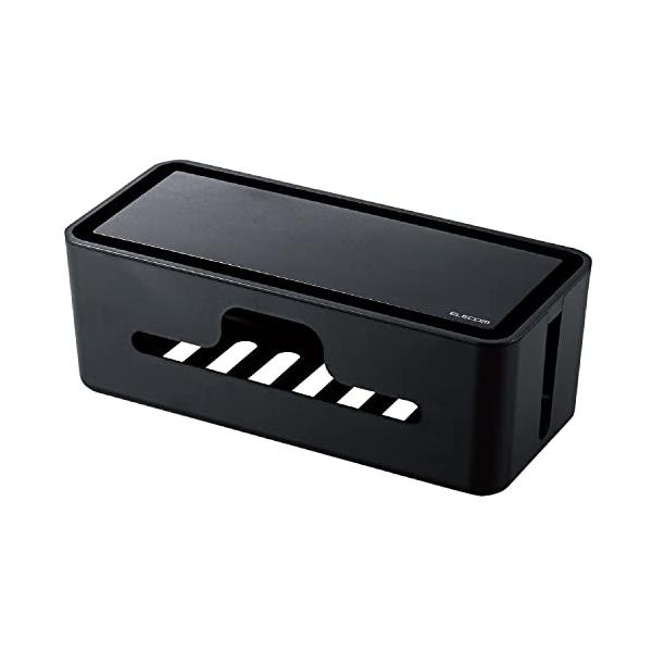 ケーブルボックス・ブラック 2) 6個口タップ収納/スマホスタンド付 EKC-BOX003BK・・Color:ブラックSize:2) 6個口タップ収納/スマホスタンド付・デスクの上のケーブルや端末をスッキリ整理できる、コンパクトで場所を取ら...