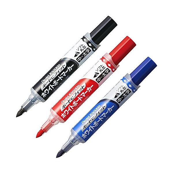 中~太字・黒、赤、青 3本組 EMWL5BF3AMZ・・Size:3本組Style:中~太字Color:黒、赤、青・【フィット芯特長】筆記時、力の強弱で筆記線の太さを調節できます。・【セット内容】ボードにフィット フィット芯太字 インキ黒、...