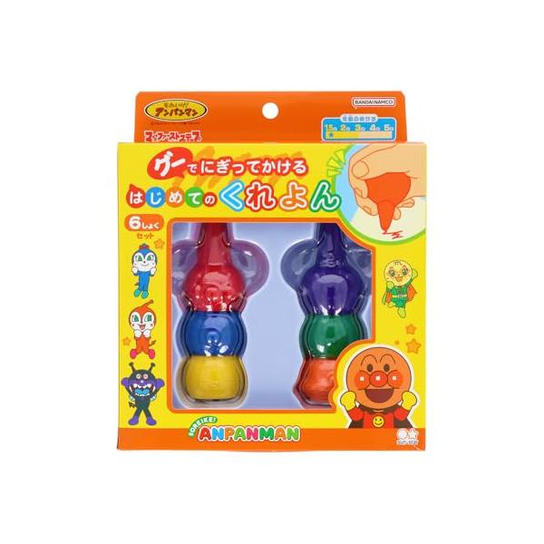 6色/-/1710010A・Color:6色・パッケージ個数:1・アンパンマンといっしょにステップアップ・【特長】グーで握って書けるはじめてのくれよん・【内容】くれよん:6本 【年齢の目安】1.5歳ごろから・【サイズ】31mm×55mm×3...