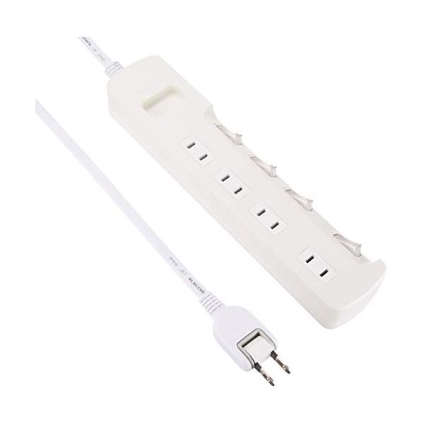 4個口単品/2m/T-E5A-2420WH・パッケージ個数:1・接続機器ごとにON/OFFでき、待機電力を個別に節約できる個別スイッチが付いた省エネタップです。・接続機器ごとにON/OFFでき、待機電力を個別に節約できる個別スイッチが付いた...