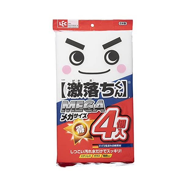 メガサイズ(4枚)・ホワイト 29×2.9×30cm S-809・サイズ: 29×2.9×30cm・生産国:日本・内容量:4枚入・大人気の激落ちくんシリーズ。たっぷり使える大きなサイズ。・洗剤なしでステンレス・ガラス・陶器などのしつこい汚れ...