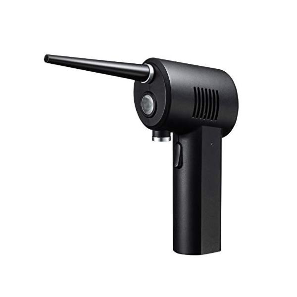 ガンタイプ・風量調整無し・ブラック  CD-ADE1BK・繰り返し使える充電式電動エアダスターです。・本体はどの向きでも使用可能で、逆さにも対応しています。・付属のノズルは狭い箇所での使用に最適で、使用後は収納も可能です。・使いたい時に何度...