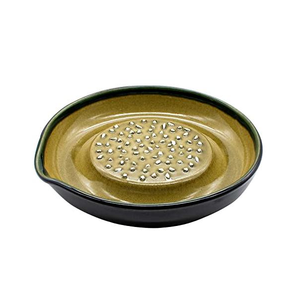 大 18cm織部/-/BOLA501・PatternName:直径18cm・パッケージ個数:1・サイズ:約直径18.5×高さ4cm・素材:本体-陶器、粒‐強化セラミック、すべり止め-シリコンゴム・生産国:日本