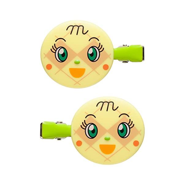 メロンパンナちゃん・黄緑  ・・Style:メロンパンナちゃん・メロンパンナちゃんの可愛いレリーフがついた、髪の毛を留めるピンです。・クリップの裏面がフラットなので、髪の毛にクリップの跡がつきにくい仕様です。・左右に留められるように、キャラ...