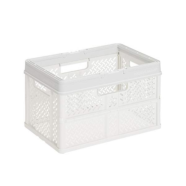 折りたたみコンテナ・01_ホワイト 04_L 811000816・・Style:折りたたみコンテナColor:01_ホワイトSize:04_L・ハンドル付きで持ち運びやすいバスケット・取っ手と中央部の持ち手もあるので、どこからでも持ち運びラ...