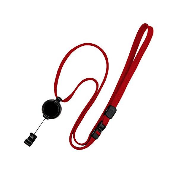 名札用ストラップレッド/10mm×90cm/NX-9P-RD・Color:レッドSize:10mm×90cm・パッケージ個数:1・【本体サイズ】長さ 約90cm 幅10mm・【材質】再生PET・【仕様】安全装置、長さ調節機能付き・【リール】...