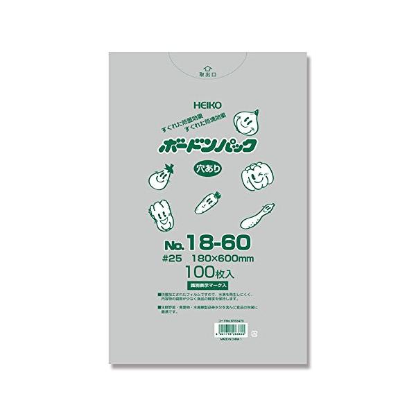 ・ No.18-60 (幅18x高60cm) 006763470・・Size:No.18-60 (幅18x高60cm)・100枚入・素材:オリエンテットポリプロピレン・厚さ0.025mm・穴あり:4穴