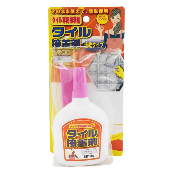 ・グレー  ・製造国:日本・用途:浴室・台所・玄関・洗面台・トイレ等のタイルの接着剤・適用下地:モルタル・コンクリートスレート板・合板・ALC板・施工面積:10cmX10cmタイル20枚分・色:ライトグレー
