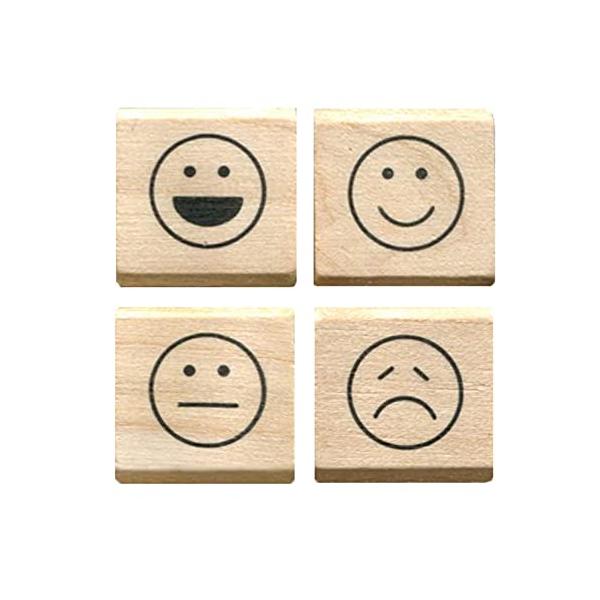 4個セット表情4種/W15xD15xH24mm/0409-001・Color:表情4種・パッケージ個数:1・パッケージサイズ:W34xD34xH28mm スタンプサイズ:W15xD15xH24mm(4種) ホルダー:木製 印面:ラバー クッ...