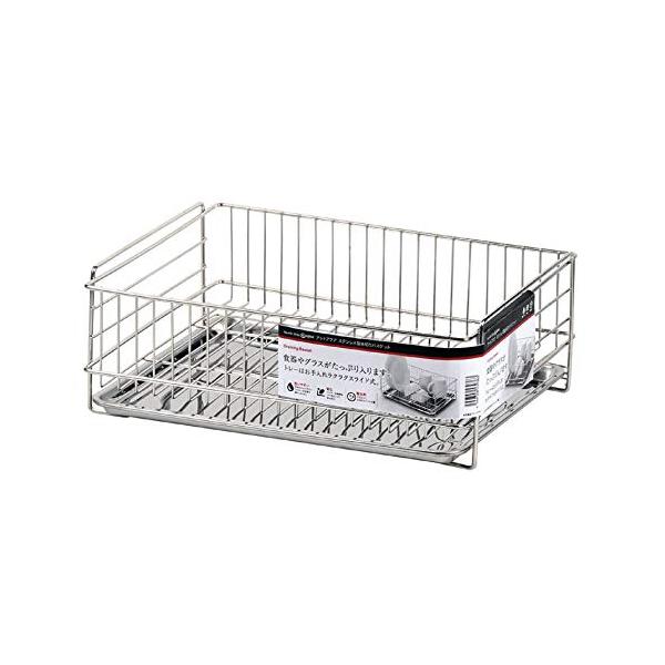 シルバー/スタンダード/HB-3936・パッケージ個数:1・製品サイズ:(約)幅34.5×奥行28×高さ12cm・製品重量:(約)1kg・素材・材質:バスケット・トレー/ステンレス鋼、すべり止め/ポリプロピレン・生産国:中国