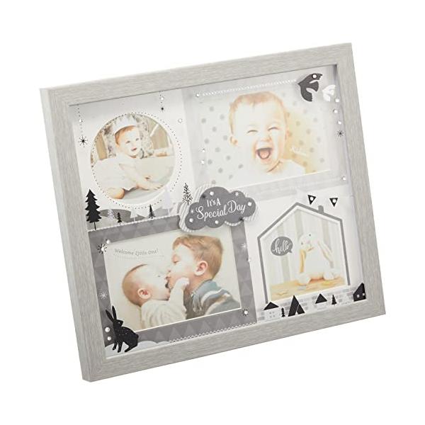 アミカ・モノトーン 多面 313884・・Style:アミカ・大人可愛い北欧デザインモノトーンベビーフレーム・本体:W280×H240×D20mm・内寸:W253×H214mm・マット窓寸:W112×H74mm×2、73φ、W72×H74m...