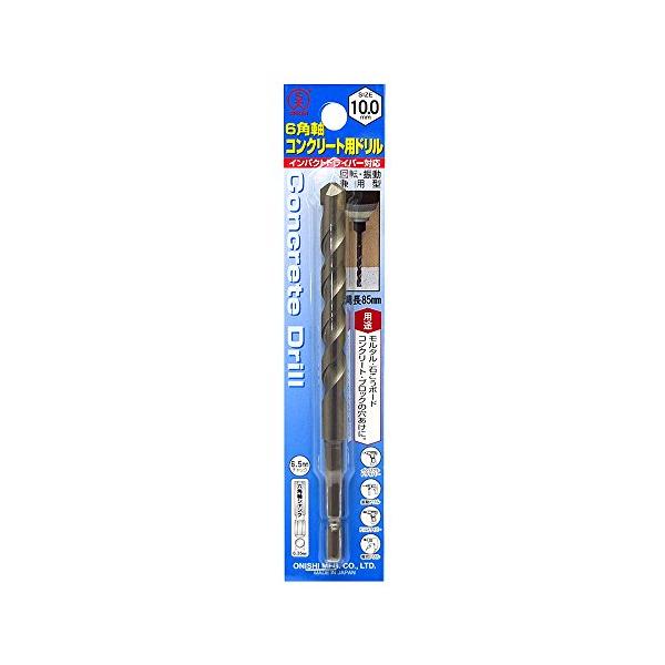 ・  4957934221000・●コンクリート●ブロック●モルタル●石ボードの穴あけ用・サイズD:10.0mm　全長L:130mm　溝長T:85mm　チャック径ｄ:6角軸　6.35mm・適応機種:●電気ドリル●インパクトドライバー（12V...