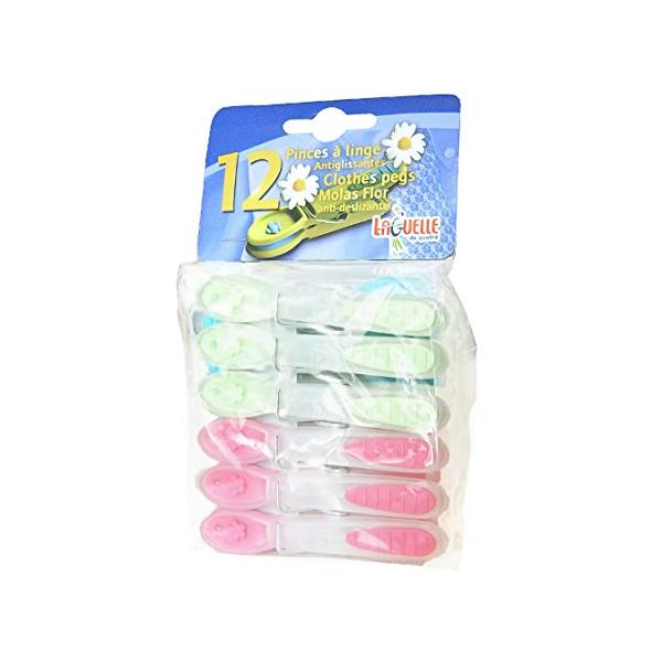 フローラル・OR/BL/GR/PK L8cm 0101-015・サイズ:約L8cm・重量:約112g・材質:本体/ポリプロピレン、滑り止め部/熱可塑性エラストマー、バネ/鋼・原産国:フランス・商品内容:ピンチ 12個