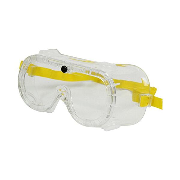安全性保護・クリア  SFG-1・用途:噴霧器作業の目の保護・特徴1:L型空気口に為、薬剤が目に入る心配が少なく安全・特徴2:くもり止め付きレンズ採用で快適な噴霧作業ができる・サイズ:170×80×60mm・本体部:PVC・プラスチック