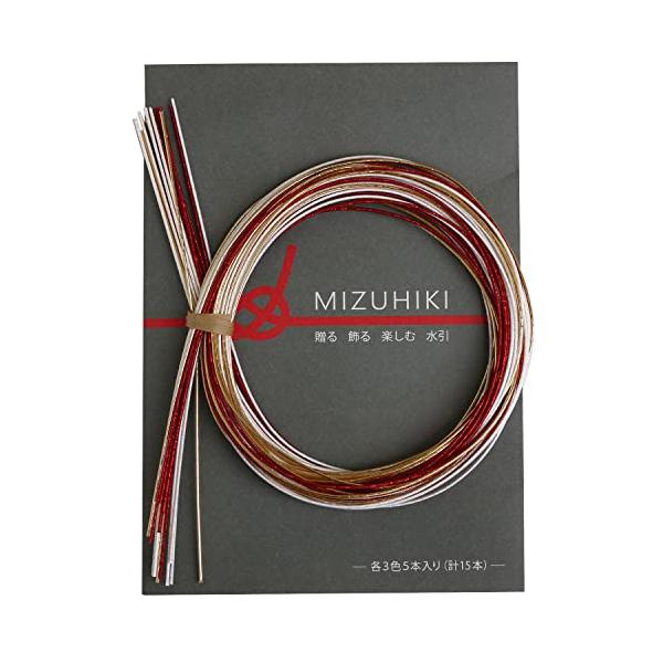 水引紅白/90cm/PHC-100-1・Color:紅白・パッケージ個数:1・セット内容：水引３種類(90cm)×5本…計15本・リーフレット・素材：和紙・日本製