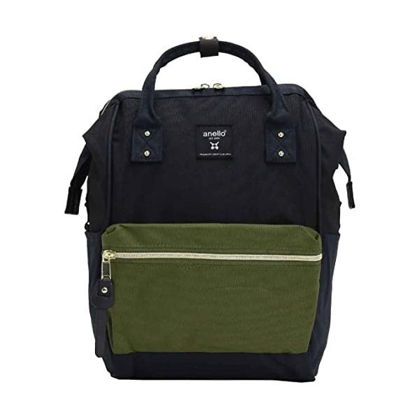 カジュアルバッグ・ネイビー×オリーブ Free Size ATB0197Z・・Color:ネイビー×オリーブ・ヨコ24×タテ35×マチ14(cm)・ポケット：7・420g・ショルダー紐長さ：40-83cm