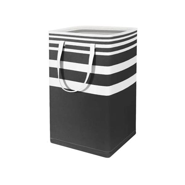 ホワイト/ブラックボーダー/-/CON-PNS-LB1989・Color:ホワイト/ブラックボーダー・【大容量収納】75L収納OK衣類、シーツ、タオルなど家族全員の洗濯物もこれ一つで解決・【収納目隠し】横から中見が見えないからお部屋をすっき...