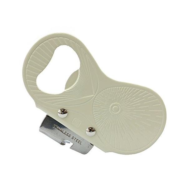 ホワイト/-/CC-1035・パッケージ個数:1・製品サイズ:(約)幅5.2×奥行2.2×全長8.2cm・材質:本体/鉄(メラミン樹脂塗装)、切り刃/ステンレス鋼・原産国:日本