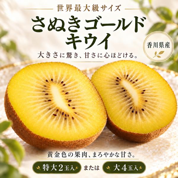【発売日：2026年10月20日】今年2024年は王様(糖度が一番高い)ランクいただきました！大変希少な国産ゴールドキウイさぬきゴールドです。キウイの概念を覆すほど甘いゴールドキウイ。黄金色に輝く美しく美味しいキウイフルーツです。【関連キー...