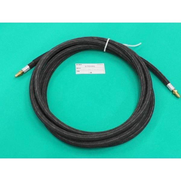 ウェルドクラフトの空冷用パワーケーブル　150A-3.8M　型式　57Y03RG-SFケーブルの中にアルゴンガスが通る 1線式ケーブルが柔らかく　約 20%軽量化　ケーブル外径　約　12mm　　グレー布巻ネジサイズ　　両端とも　　3/8-2...