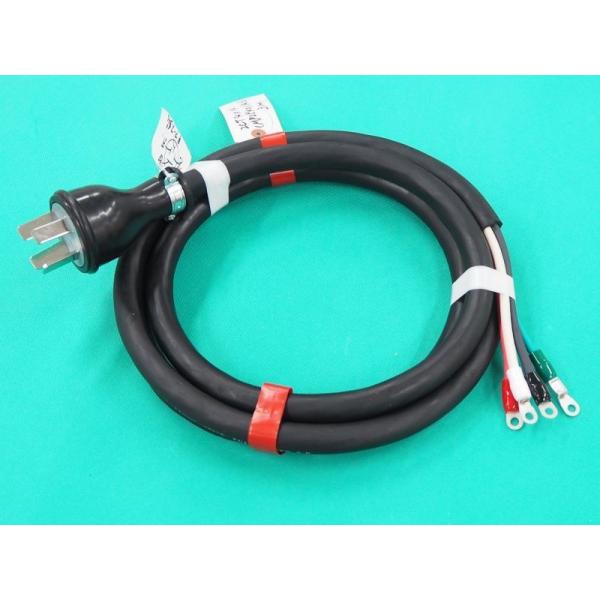 溶接機用の移動用キャプタイヤケーブル　2種天然ゴム絶縁天然ゴムキャプタイヤケーブル2CT4?14(R14-6/MP2540)線芯数：4芯公称断面積：14mm2　4芯外径：約24mm片方圧着ターミナルR14-6付き片方防水プラグMP2540(...