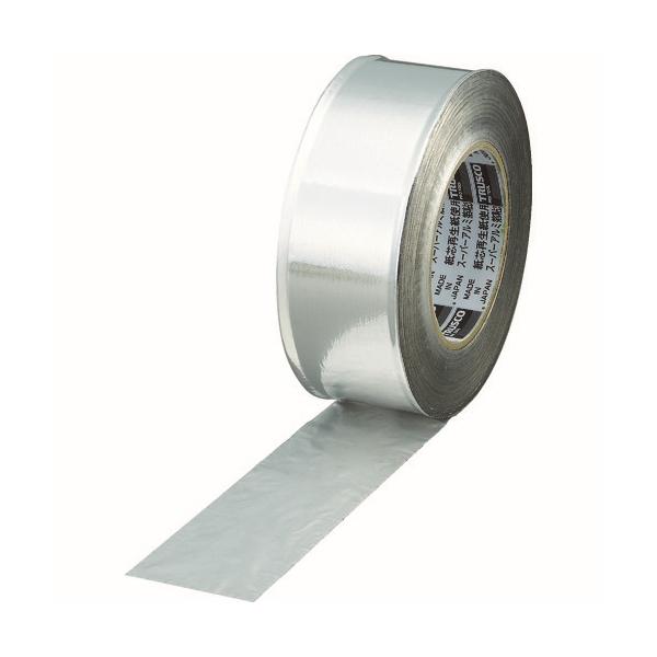 トラスコ中山（株）特長・強粘着タイプのアルミ箔テープです。・はく離紙がなく、ゴミの発生がありません。・手切れが良く曲面追従性に優れ仕上がりもきれいです。・ツヤありタイプです。用途・空調、断熱、防食用途、床暖房の均熱板用途、補修用途。商品スペ...
