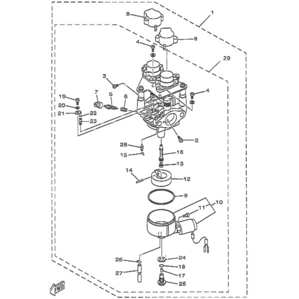 キャブレター ASSY 99999-04459 新ダイワ(shindaiwa) やまびこ図の一式（１）