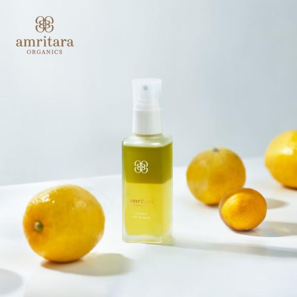 自然栽培レモンの“アップサイクル”で誕生した、「グリーン」と「イエロー」の二層式オイルインミスト。amritara ■名称：シトラス オイル イン ミスト＜ボディ用ウォーターオイル＞■内容量：100ml■原産国：日本■製造販売元：株式会社A...