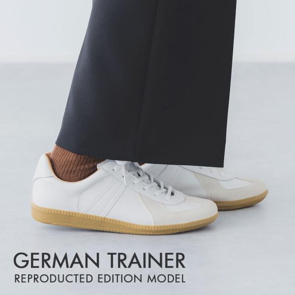 時代を超えて愛され続ける、ミニマルデザインの大人スニーカー。ブランド：GERMAN TRAINER（ジャーマントレーナー）商品名：REPRODUCTED EDITION MODEL品番：42500生産国：中国広告文責：株式会社エル・ローズ　...