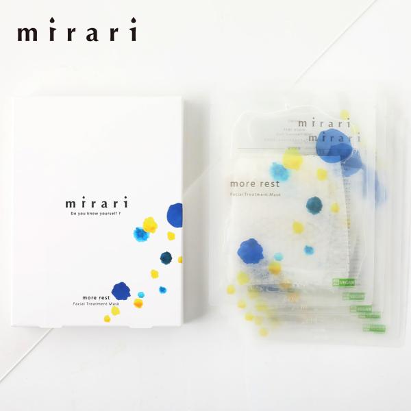 肌も、心も、心ゆくまでゆっくり休ませたいときに。商品名：mirari more rest Facial Treatment Mask内容量：5枚入り原産国：韓国製造販売元：株式会社Beaty Thinker区分：化粧品広告文責：(株)エル・...