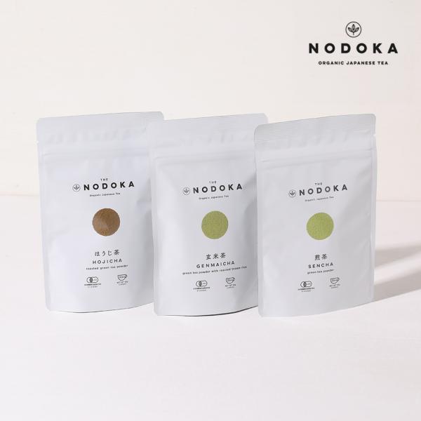 日本茶をまるごと「食べられる」有機栽培された日本茶パウダーSPEC・商品名：NODOKA（ノドカ）オーガニック日本茶パウダー 30g （30杯分）煎茶・玄米茶・ほうじ茶・原材料名：【煎茶】有機緑茶（静岡県）【玄米茶】有機緑茶（静岡県）有機玄...