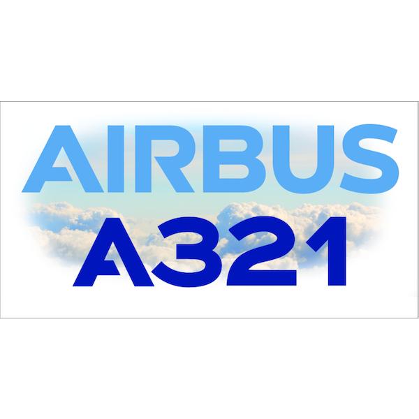エアバス ステッカー　A321です。サイズは15cm x 7.5 cm です。