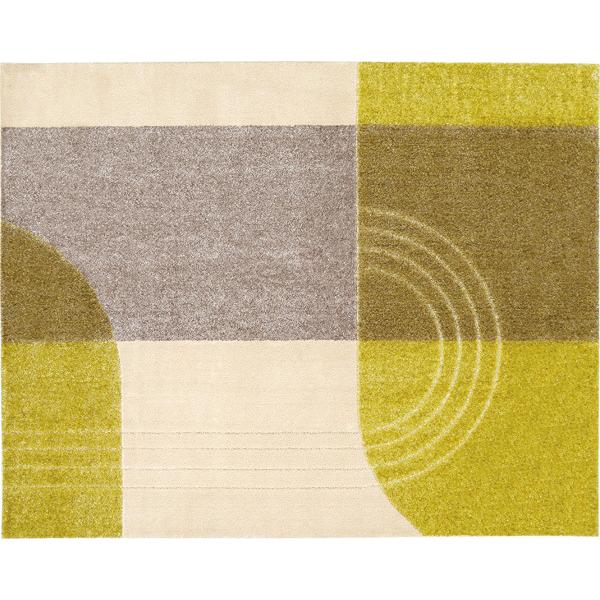 絨毯 ラグ カーペット 130×190cm グリーン色 長方形 ベッキー 幾何学デザイン タフテッド 日本製 ホットカーペットOK 抗菌加工心地よい暮らしを求める今の気分にぴったりのラグ。アールをアクセントにしたシンプルな幾何学デザインとソ...