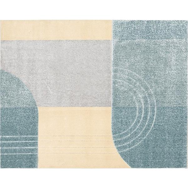 絨毯 ラグ カーペット 130×190cm グレー色 長方形 ベッキー 幾何学デザイン タフテッド 日本製 ホットカーペットOK 抗菌加工心地よい暮らしを求める今の気分にぴったりのラグ。アールをアクセントにしたシンプルな幾何学デザインとソフ...