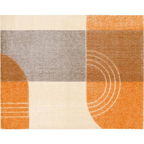 絨毯 ラグ カーペット 130×190cm オレンジ色 長方形 ベッキー 幾何学デザイン タフテッド 日本製 ホットカーペットOK 抗菌加工心地よい暮らしを求める今の気分にぴったりのラグ。アールをアクセントにしたシンプルな幾何学デザインとソ...