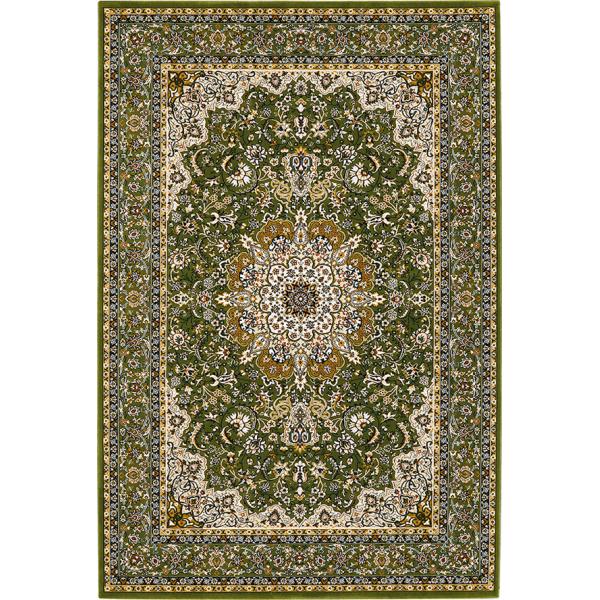 ラグ カーペット 絨毯 160×235cm GN色 長方形 オリエンタルデザイン ホットカーペットOK DERAマットな色彩で織り上げられた150万ポイントの高密度ウィルトンカーペット。オリエンタルなデザインが重厚感のある落ち着いた雰囲気の...